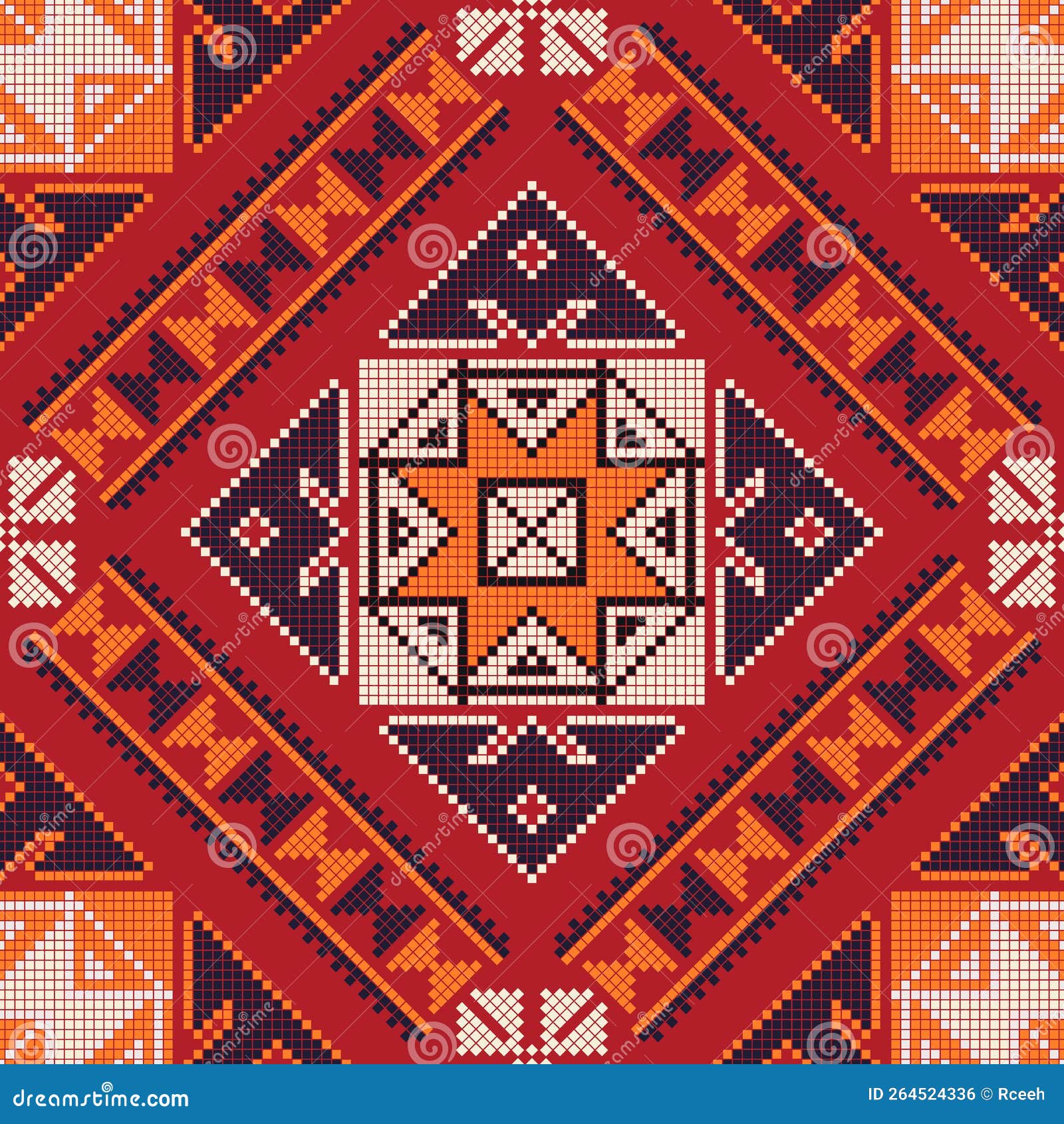 Kilim pattern 33 stock vector. Illustration of design - 264524336