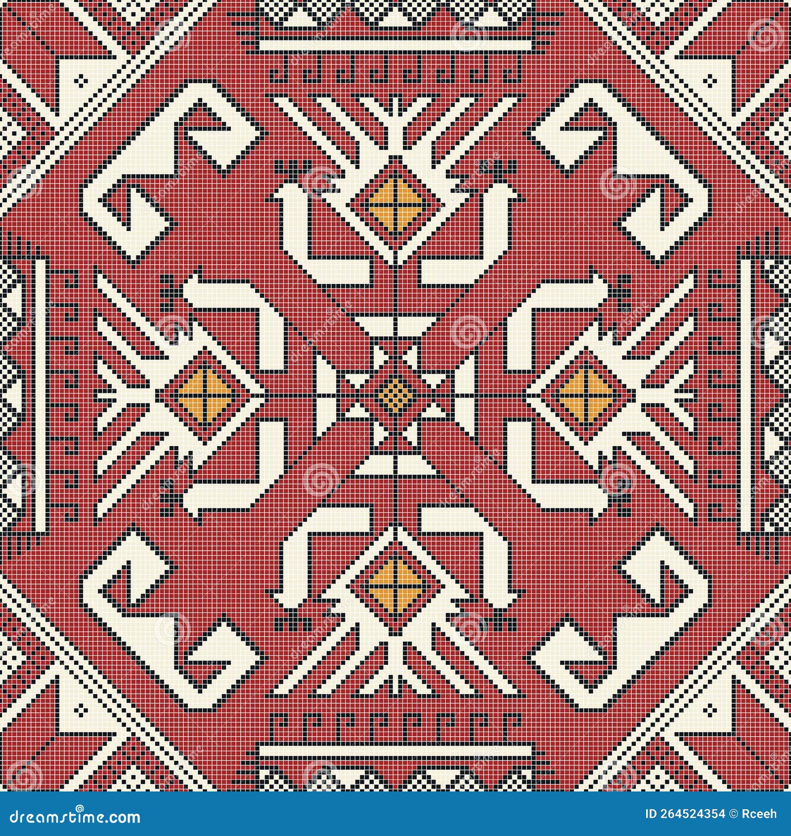 Kilim pattern 37 stock vector. Illustration of folk - 264524354