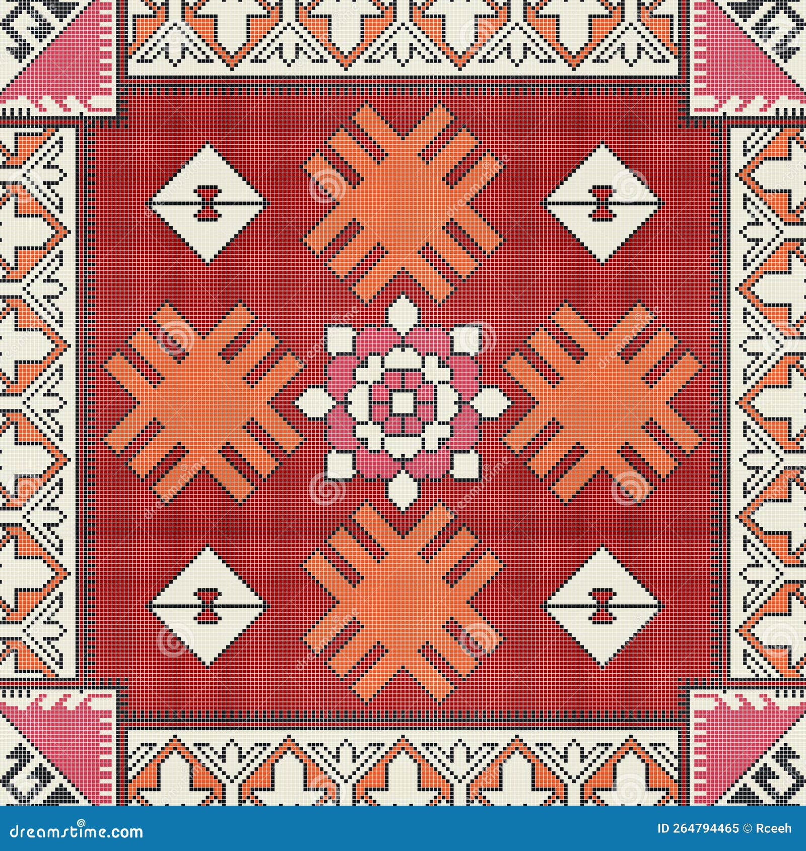 Kilim pattern 39 stock vector. Illustration of antique - 264794465