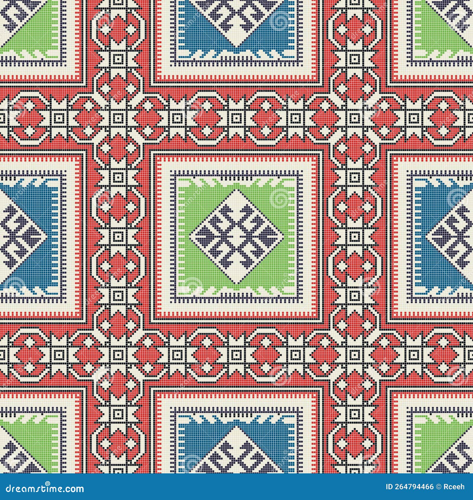 Kilim pattern 40 stock vector. Illustration of carpet - 264794466