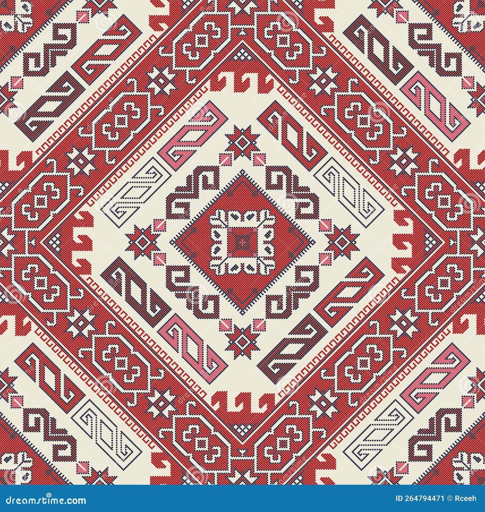 Kilim pattern 42 stock vector. Illustration of native - 264794471