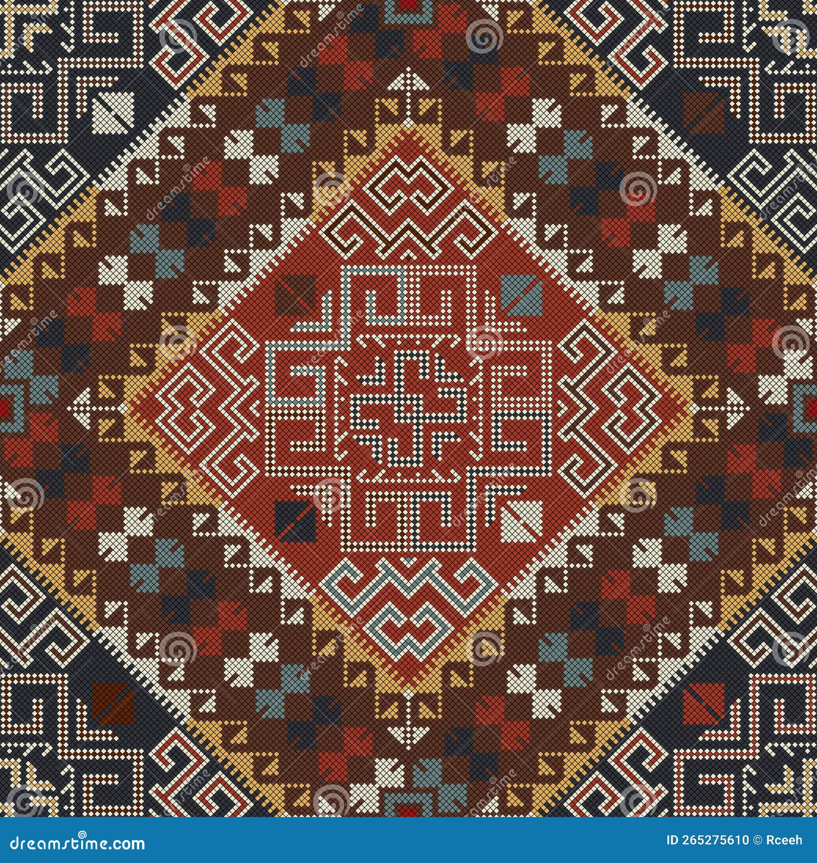 Kilim pattern 70 stock vector. Illustration of boho - 265275610