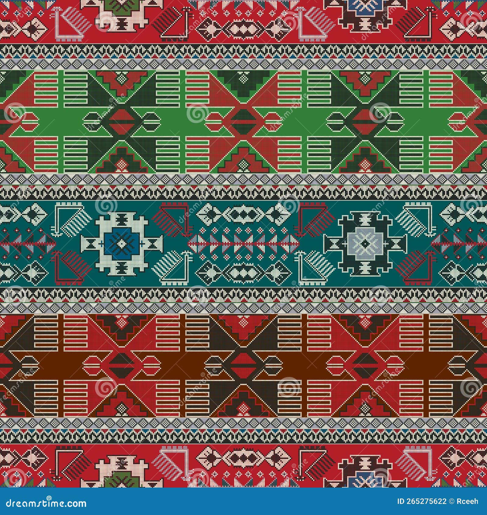 Kilim pattern 75 stock vector. Illustration of ornamental - 265275622