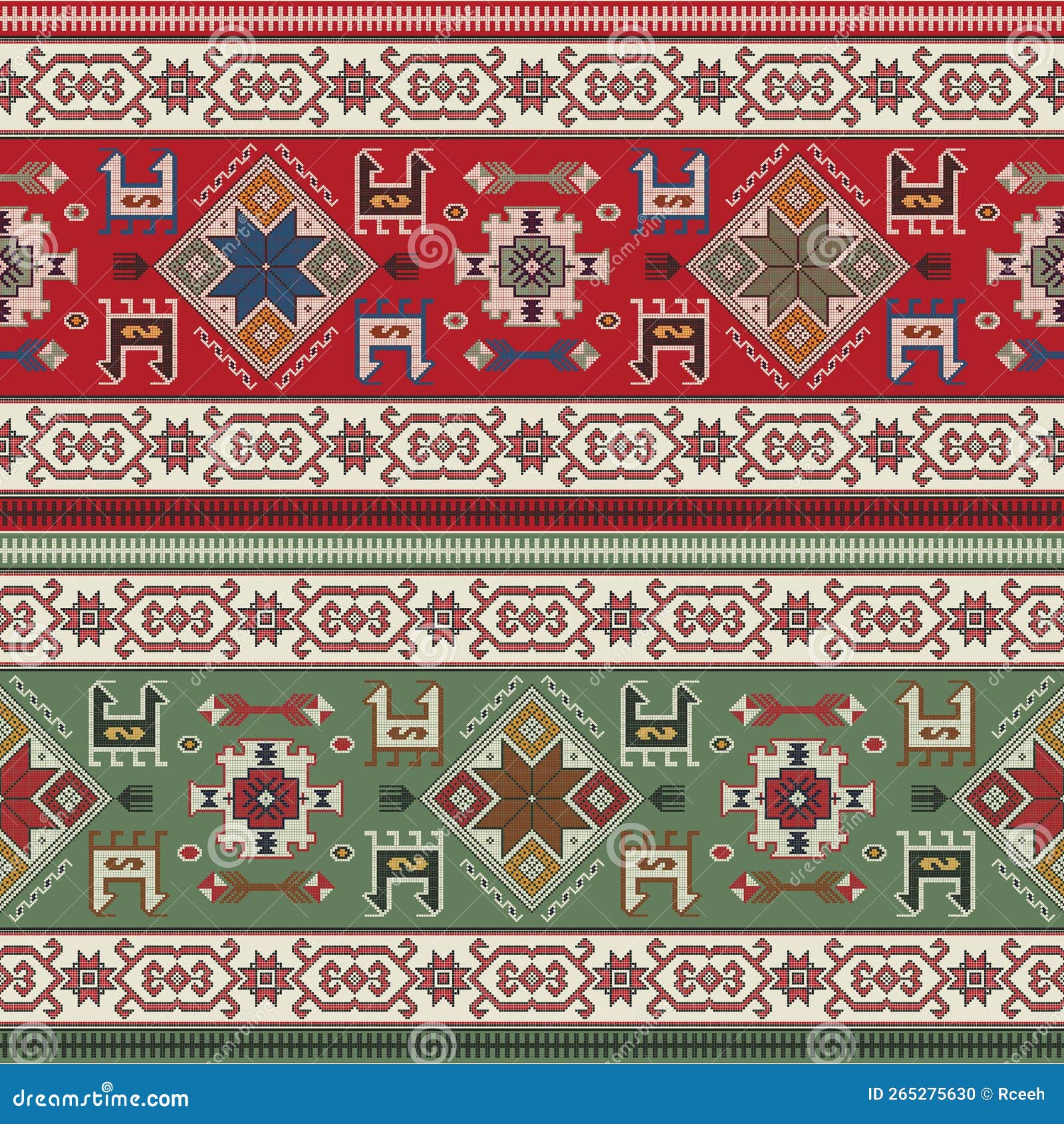 Kilim pattern 77 stock vector. Illustration of oriental - 265275630