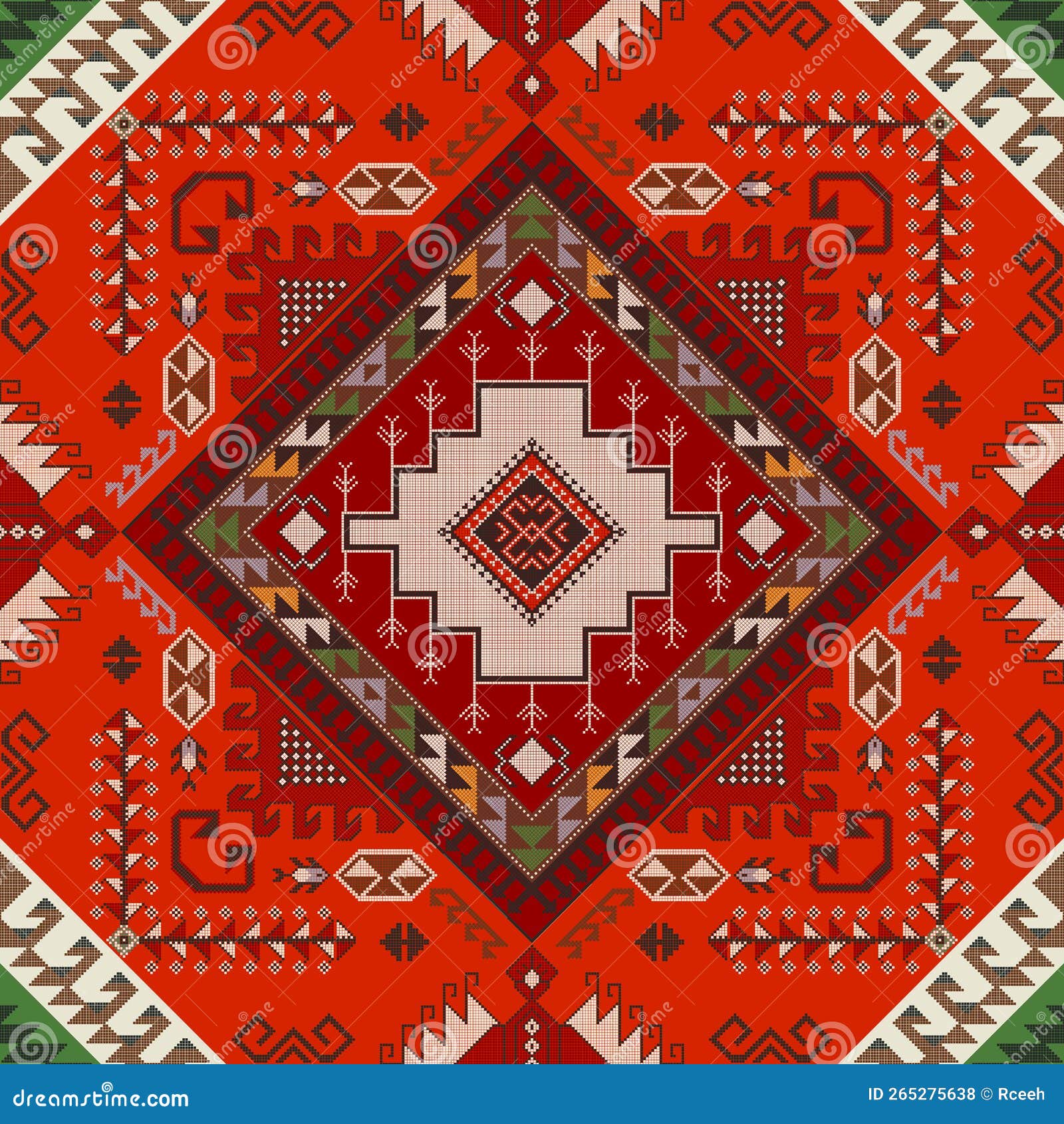 Kilim pattern 80 stock vector. Illustration of knitting - 265275638