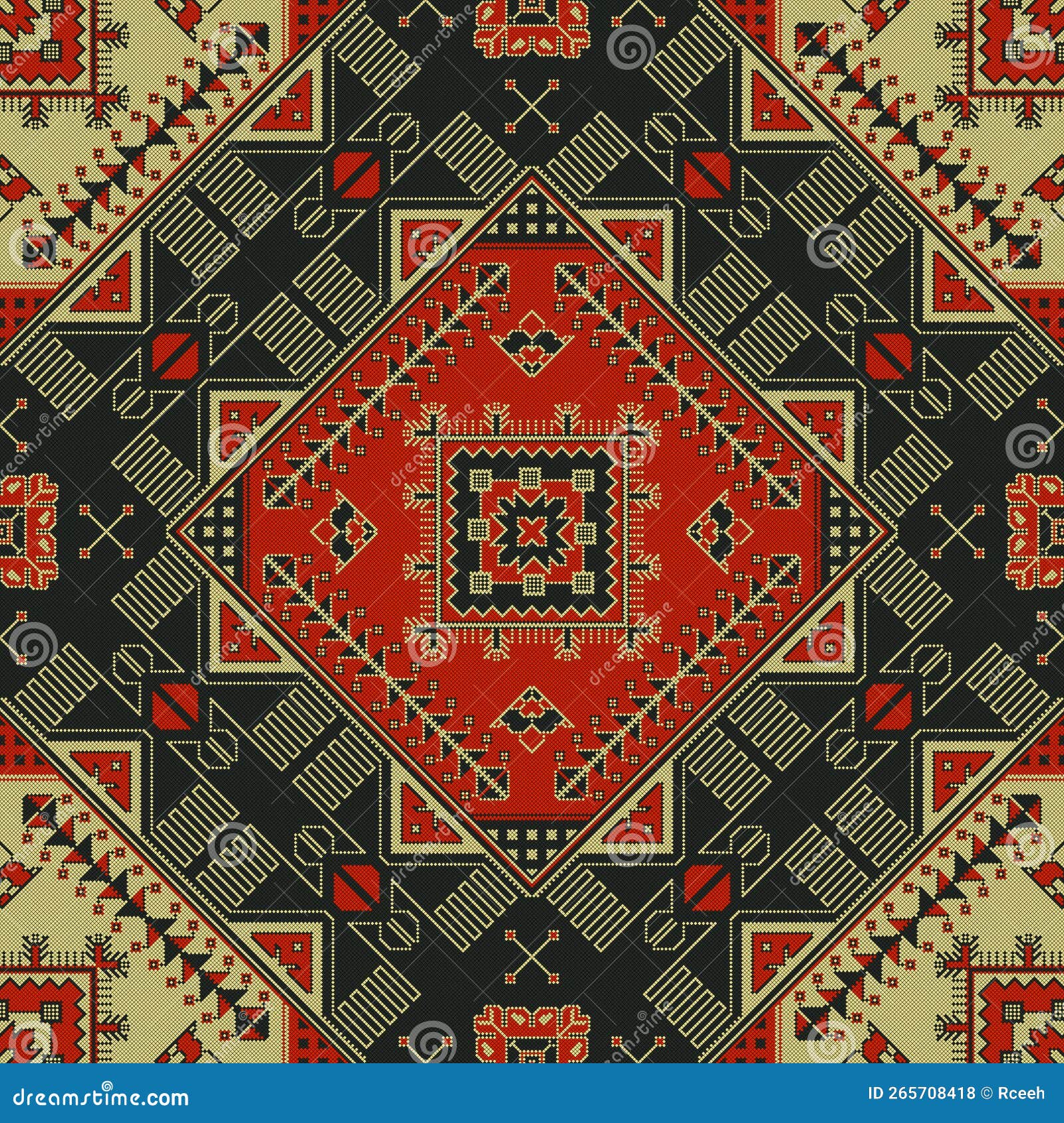 Kilim pattern 92 stock vector. Illustration of element - 265708418