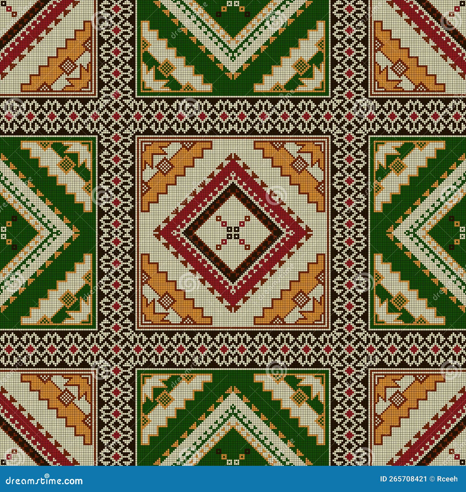 Kilim pattern 93 stock vector. Illustration of fabric - 265708421