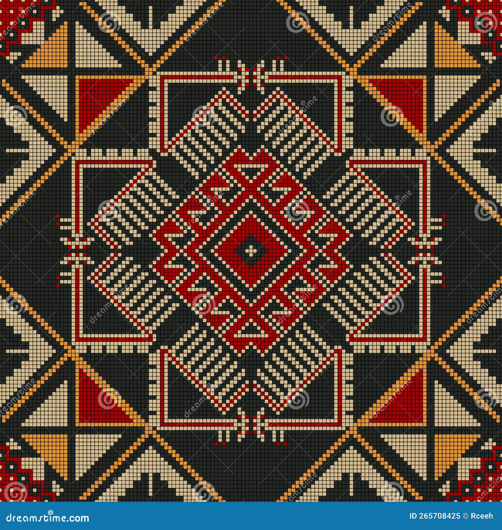 Kilim pattern 94 stock vector. Illustration of frame - 265708425