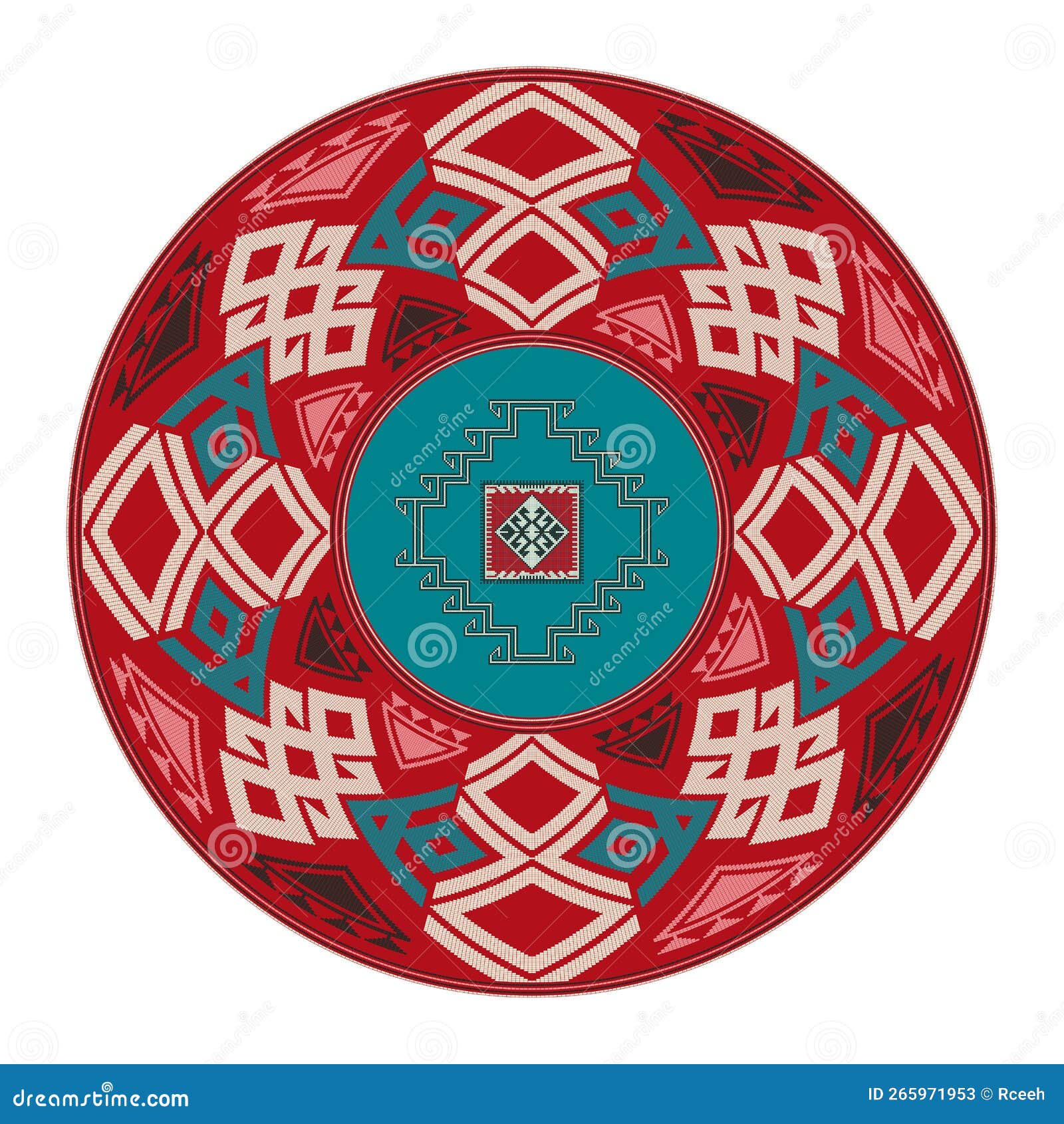 Kilim Round Design Element 5 Stock Vector - Illustration of geometric ...