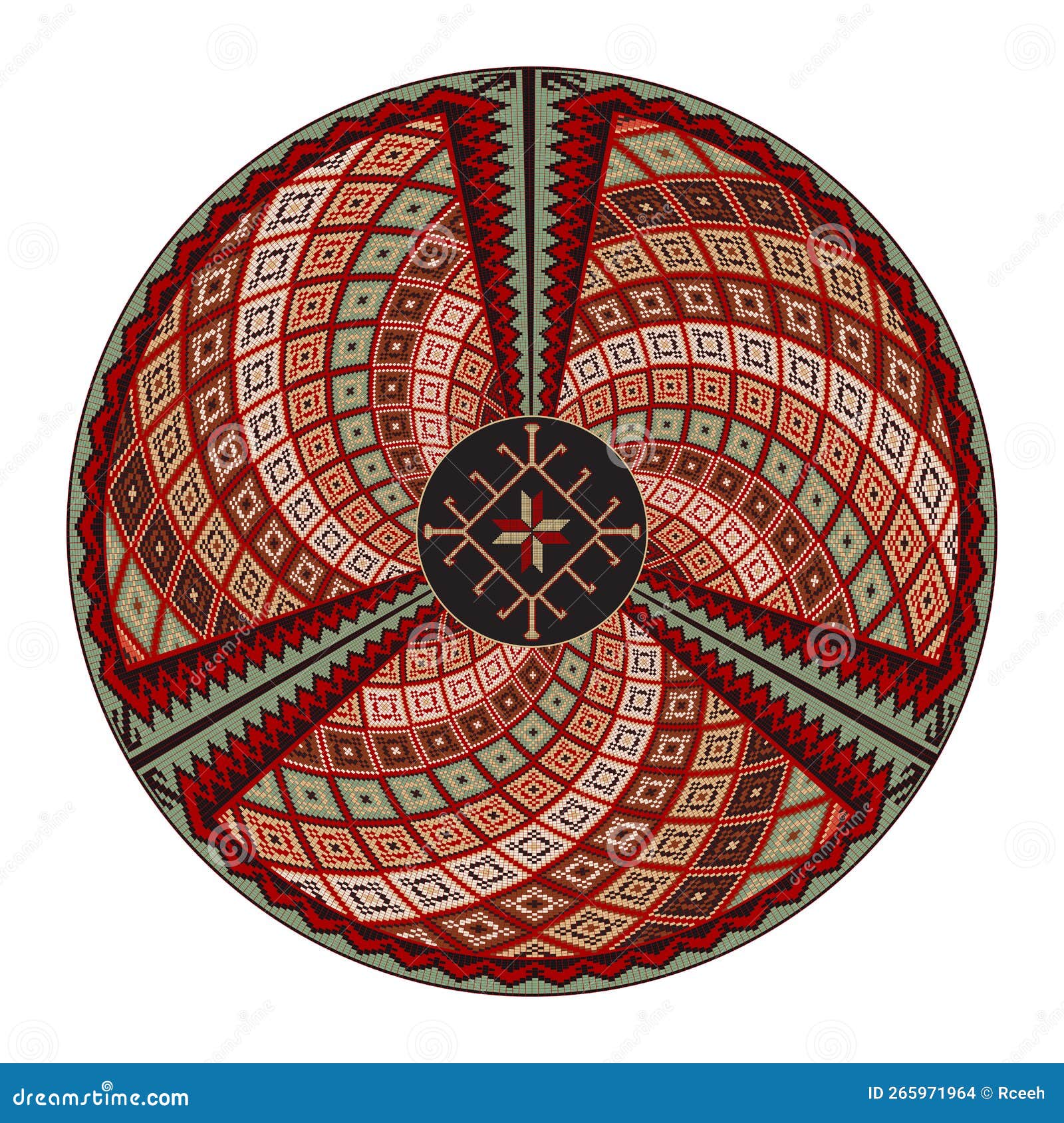 Kilim Round Design Element 9 Stock Vector - Illustration of knitted ...