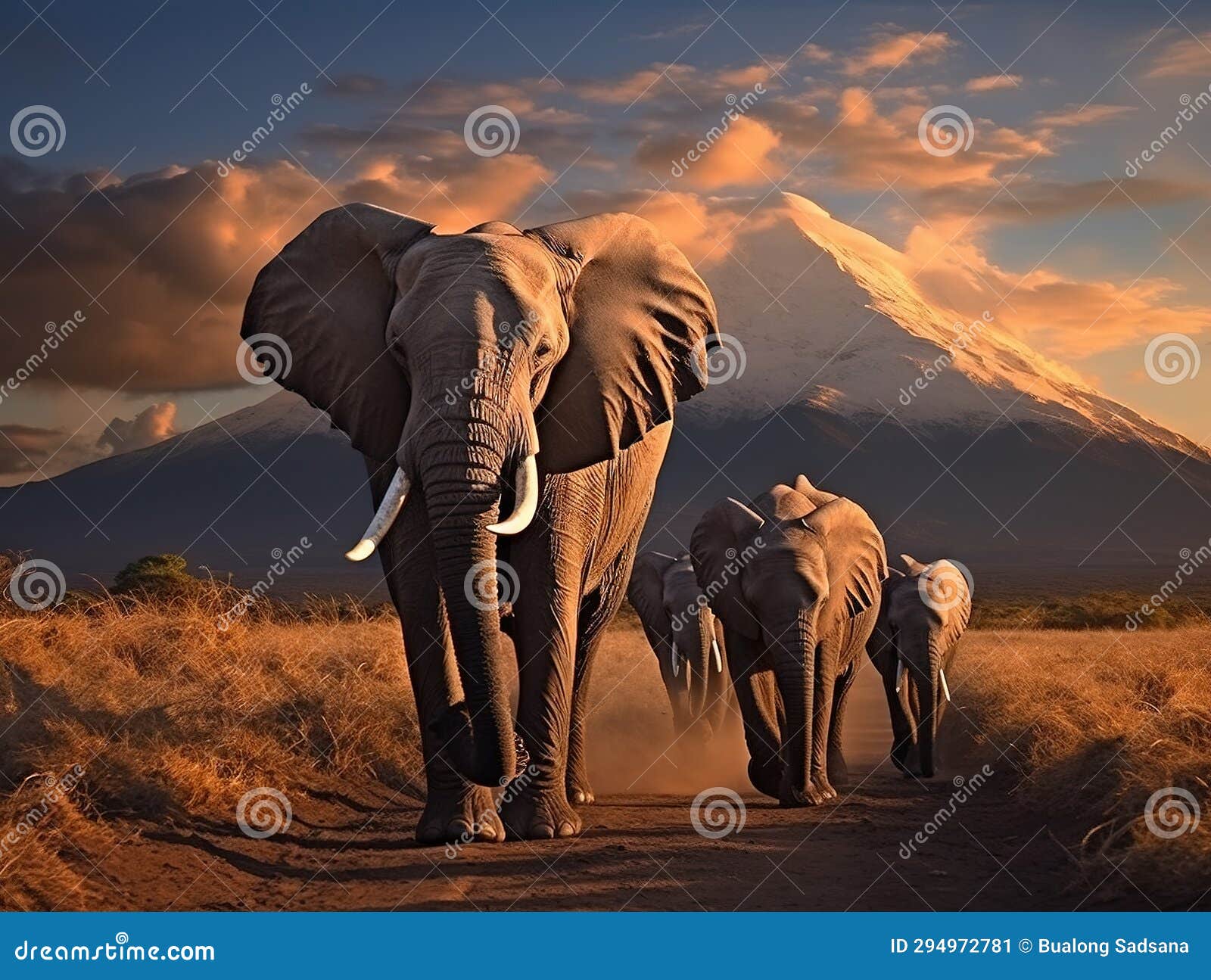 Elephants Made With Generative AI Illustration Royalty-Free Cartoon ...