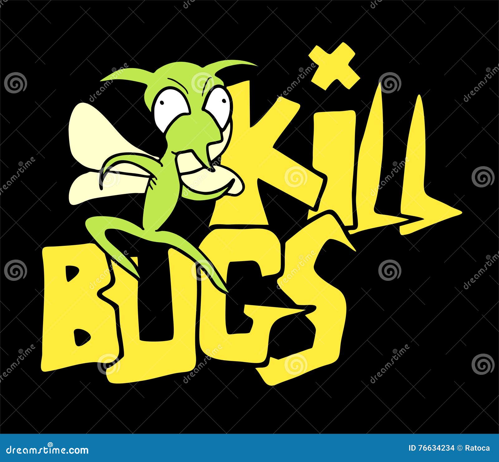 Kill bugs symbol stock vector. Illustration of comic - 76634234