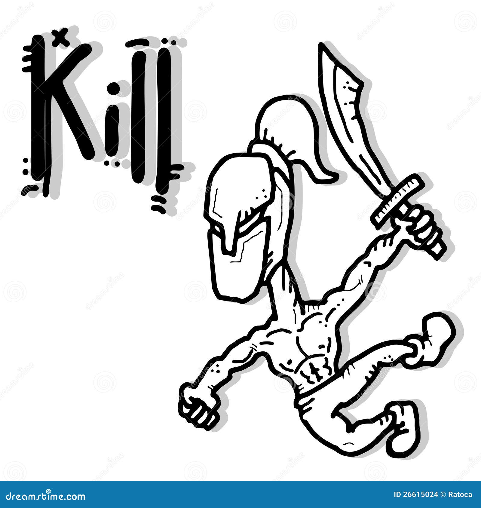 Comic Kill Monster Cartoon Vector | CartoonDealer.com #37985503