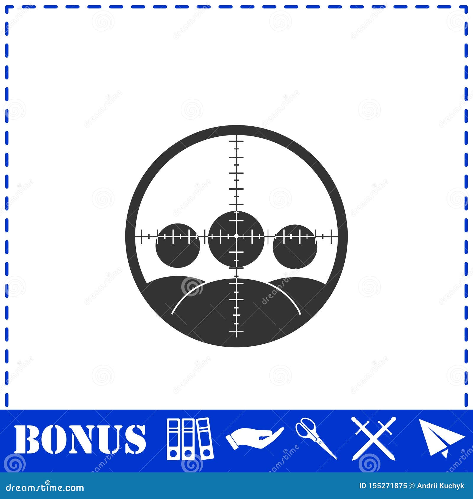 Kill icon flat stock vector. Illustration of pistol - 155271875