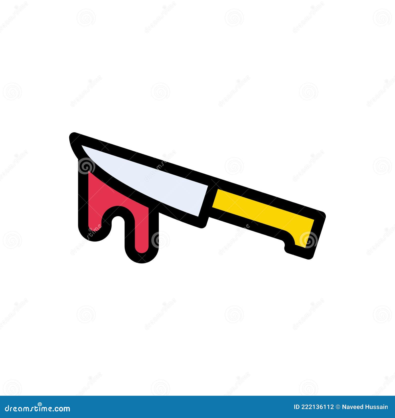 Kill Vector Flat Color Icon Stock Vector - Illustration of iron, black ...