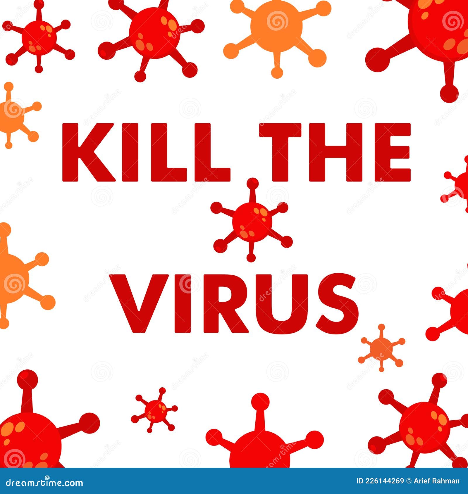 Kill the Virus Illustration Design. Respiratory Virus. Virus Warning ...