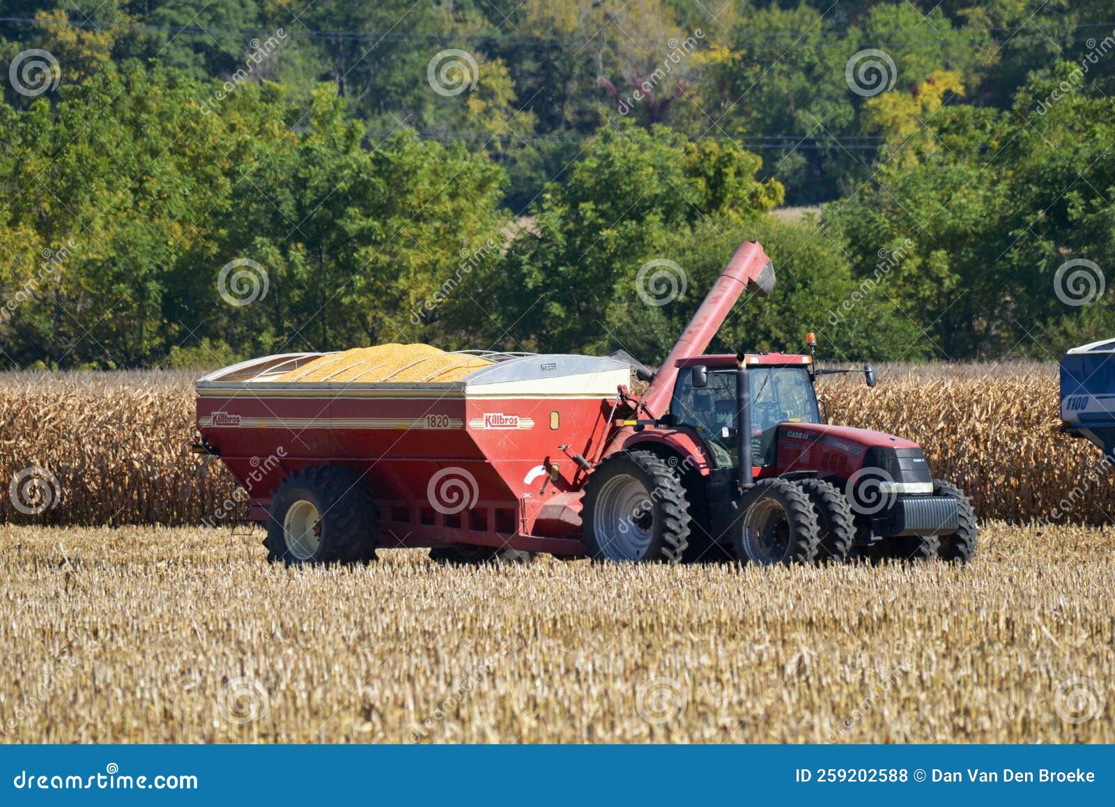 Killbros Grain Wagon Loaded with Corn Being Pulled by a Case 305 ...