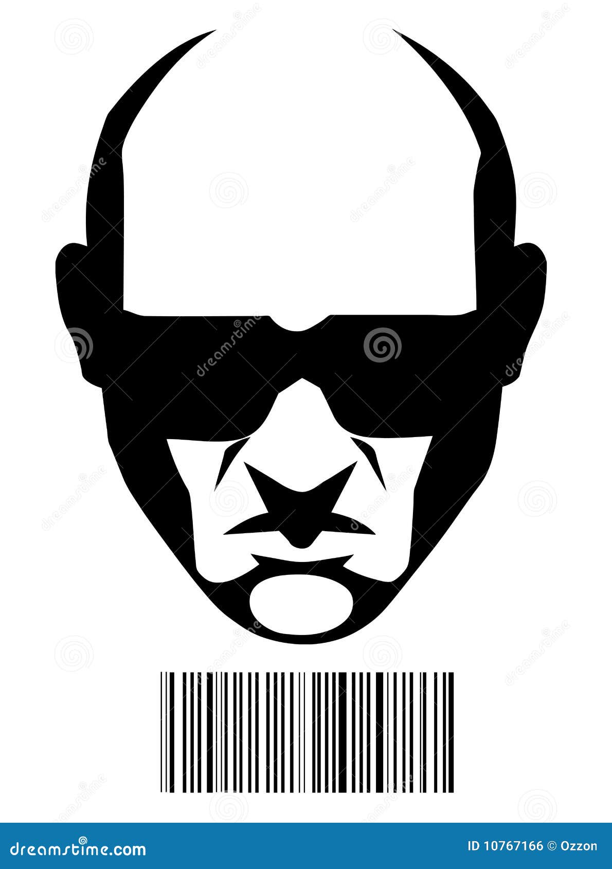 Face Barcode Sign. Black Icon On White Popart Splash At Green ...