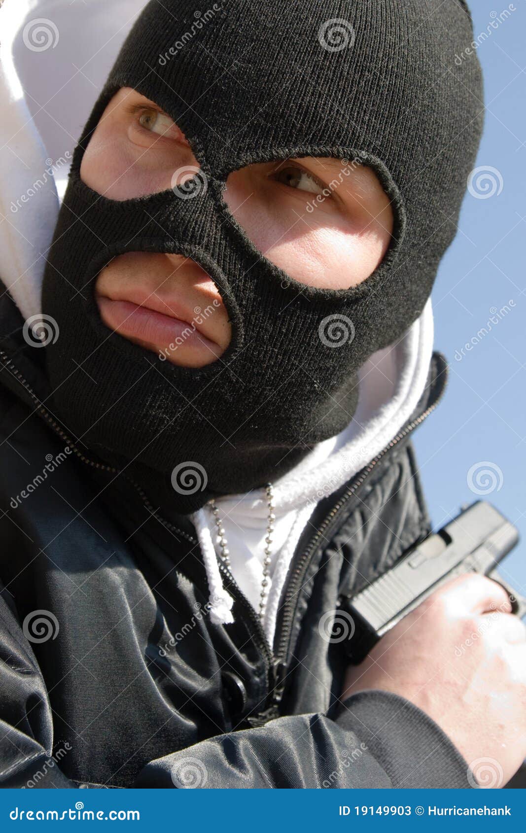 Killer in Black Mask Waiting for His Victim Stock Image - Image of ...
