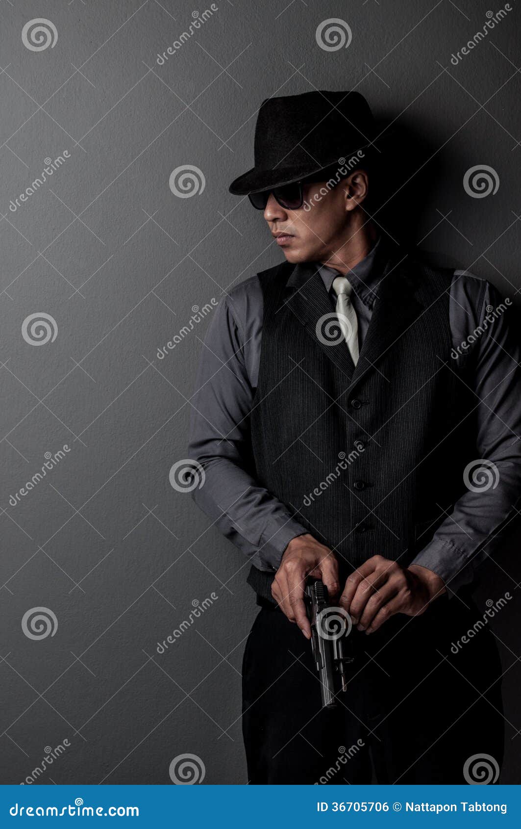 Killer and mafia man stock photo. Image of organized - 36705706