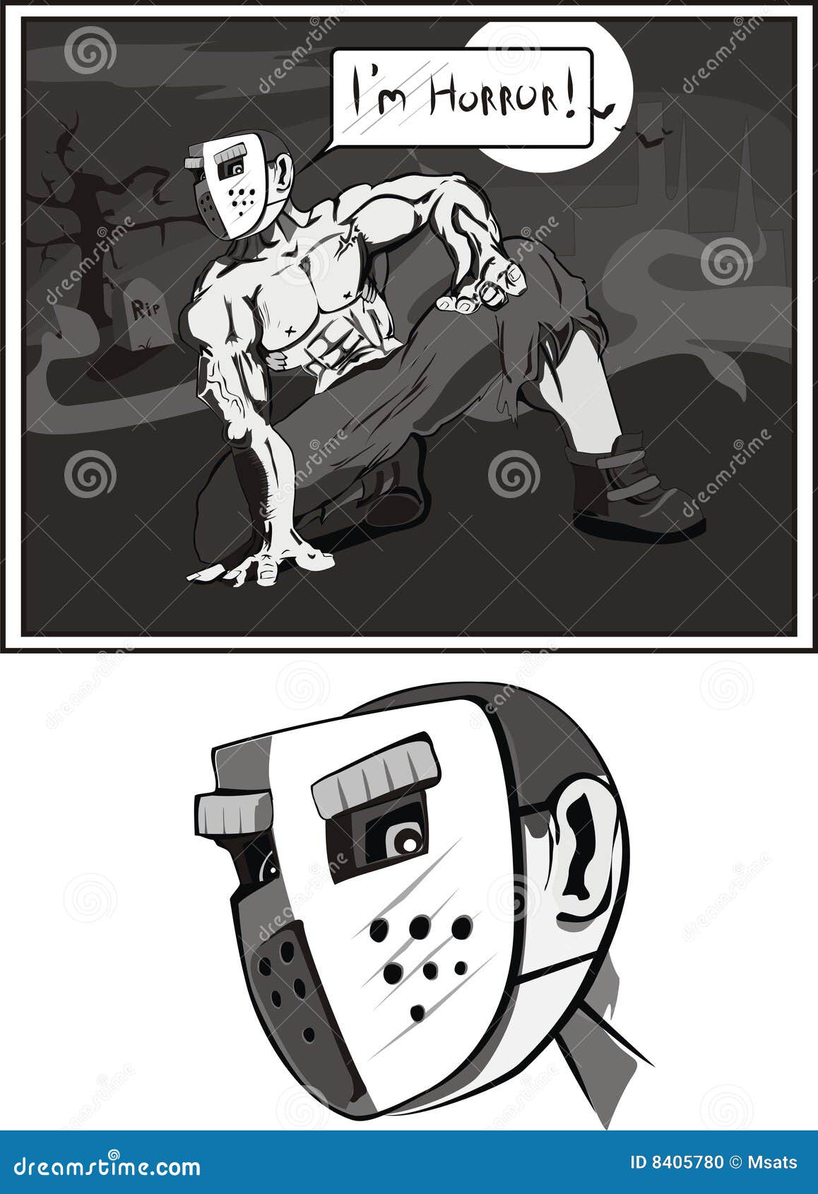 Killer in a mask stock vector. Illustration of mask, high - 8405780