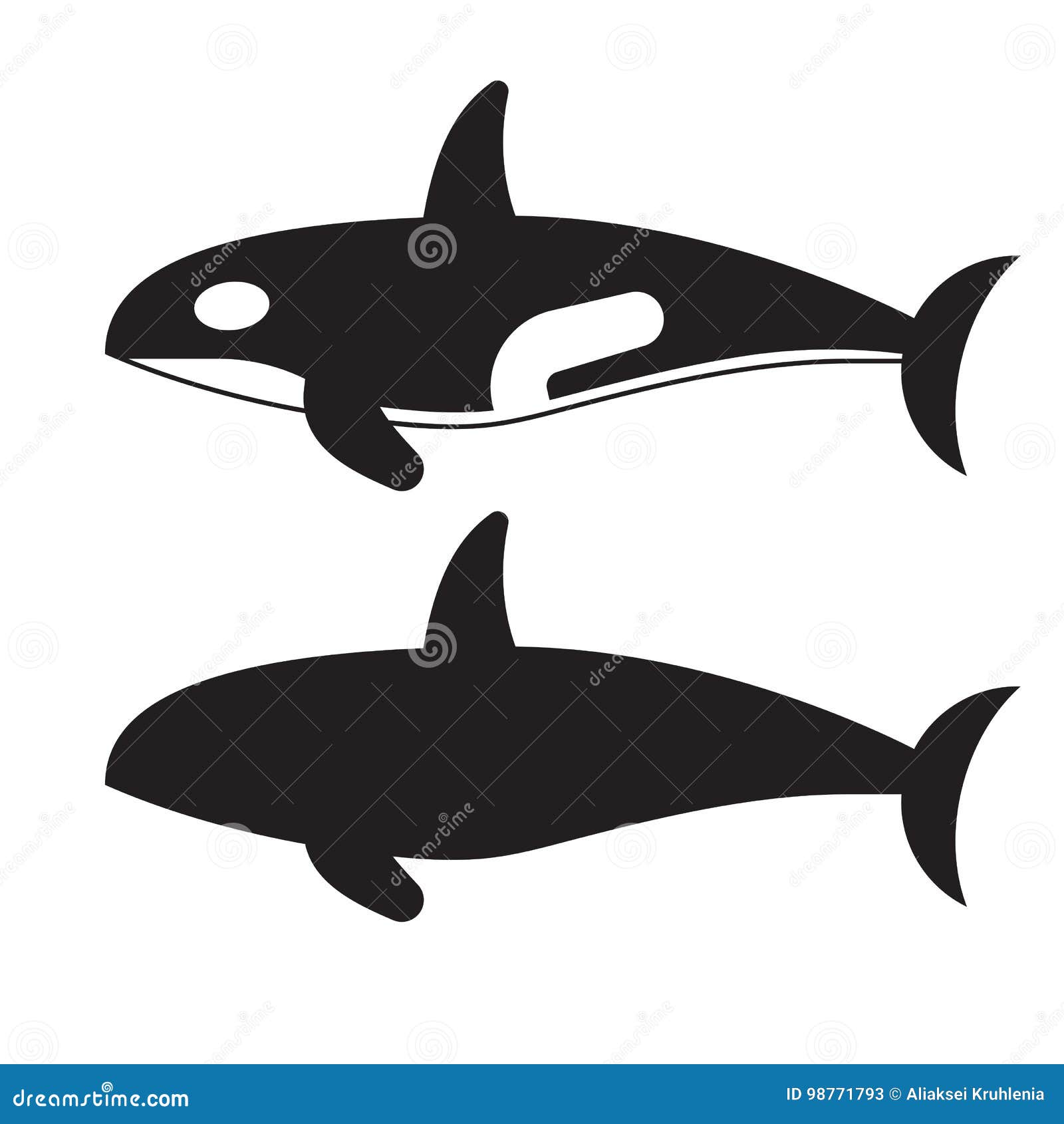 Orca Logo Icon Line Art. Simple Whale Logo In A Line An Outline Flat ...