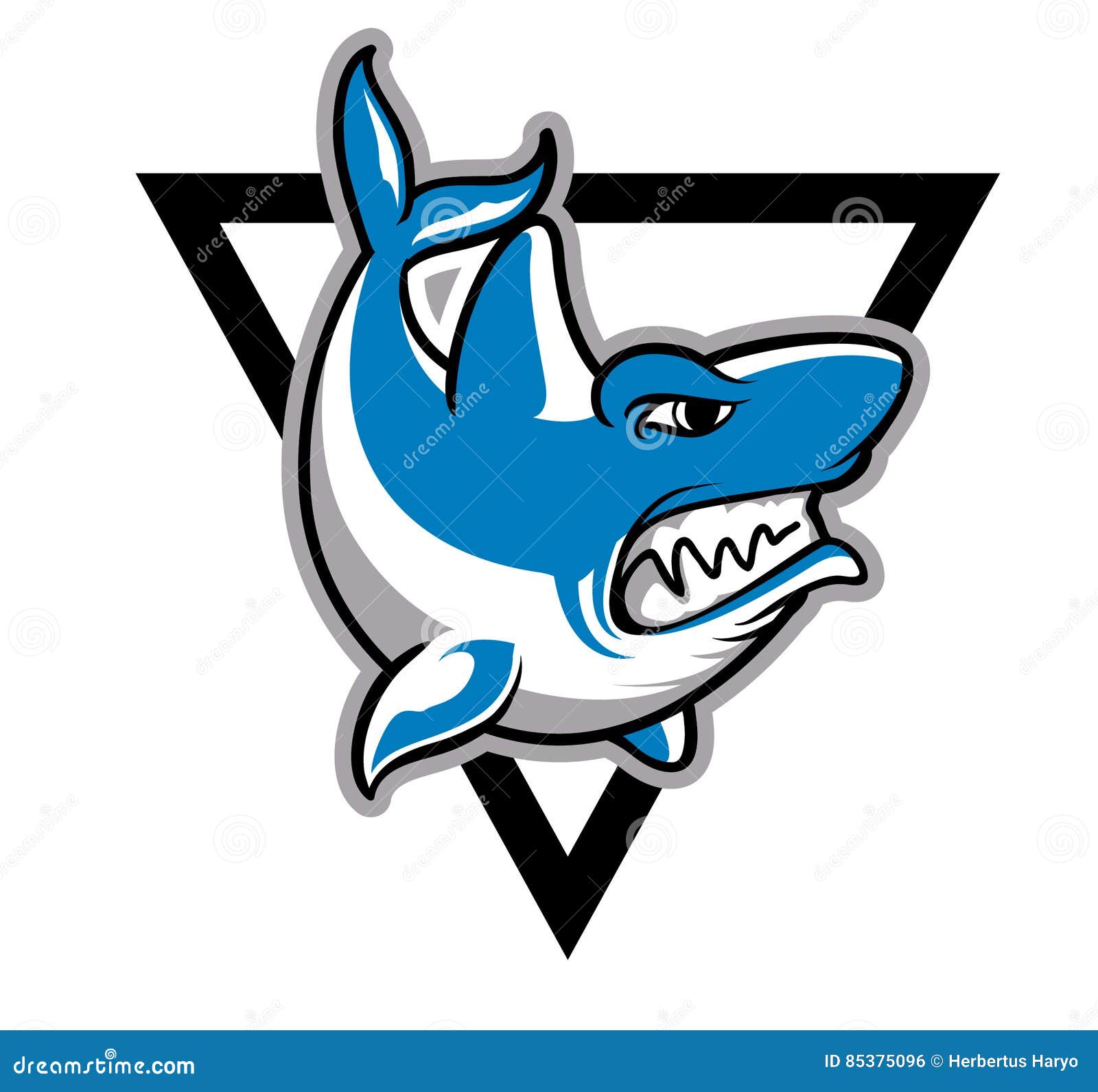 Killer shark stock vector. Illustration of design, knight - 85375096