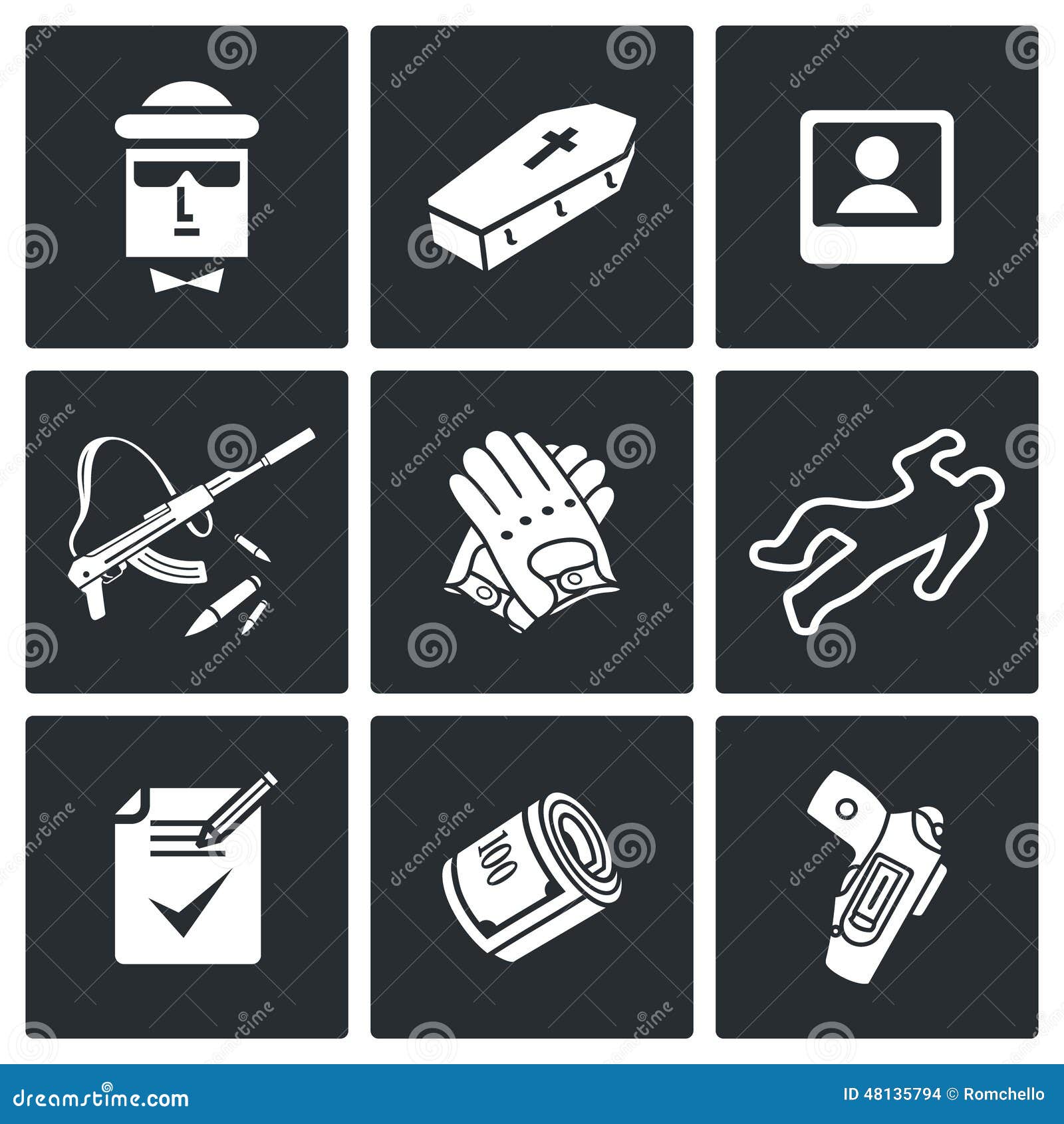 Killer Vector Icons Set stock illustration. Illustration of internet ...