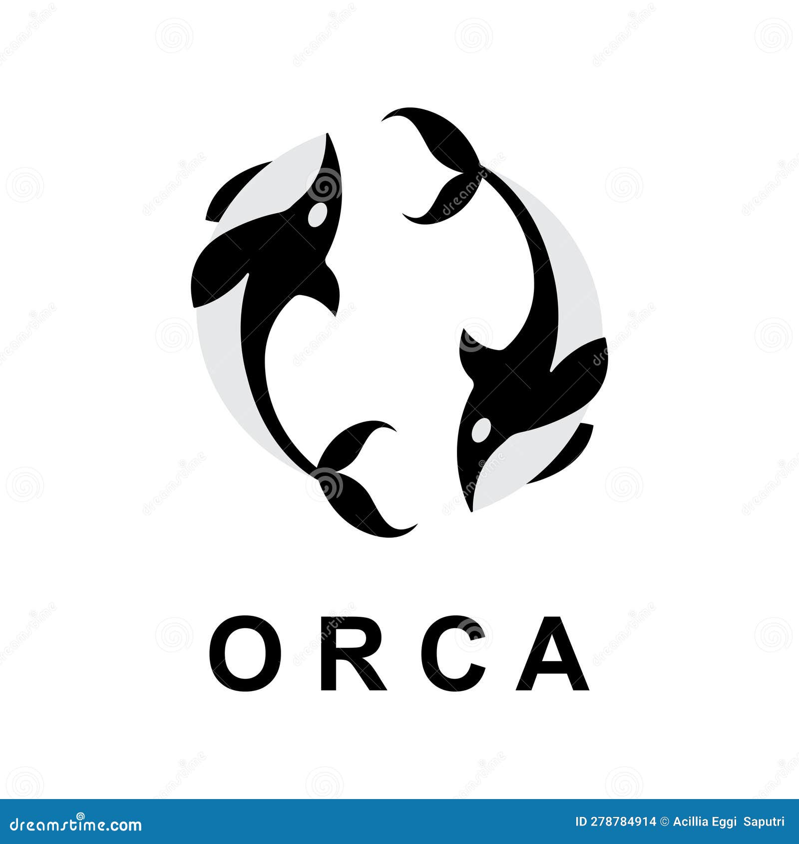 Orca Logo Monochrome Killer Whale Design Vector Illustration ...