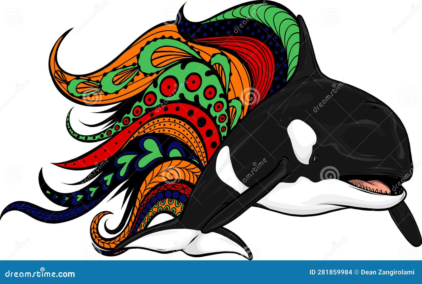 Killer Whale or Orca Vector Illustration Design Stock Illustration ...