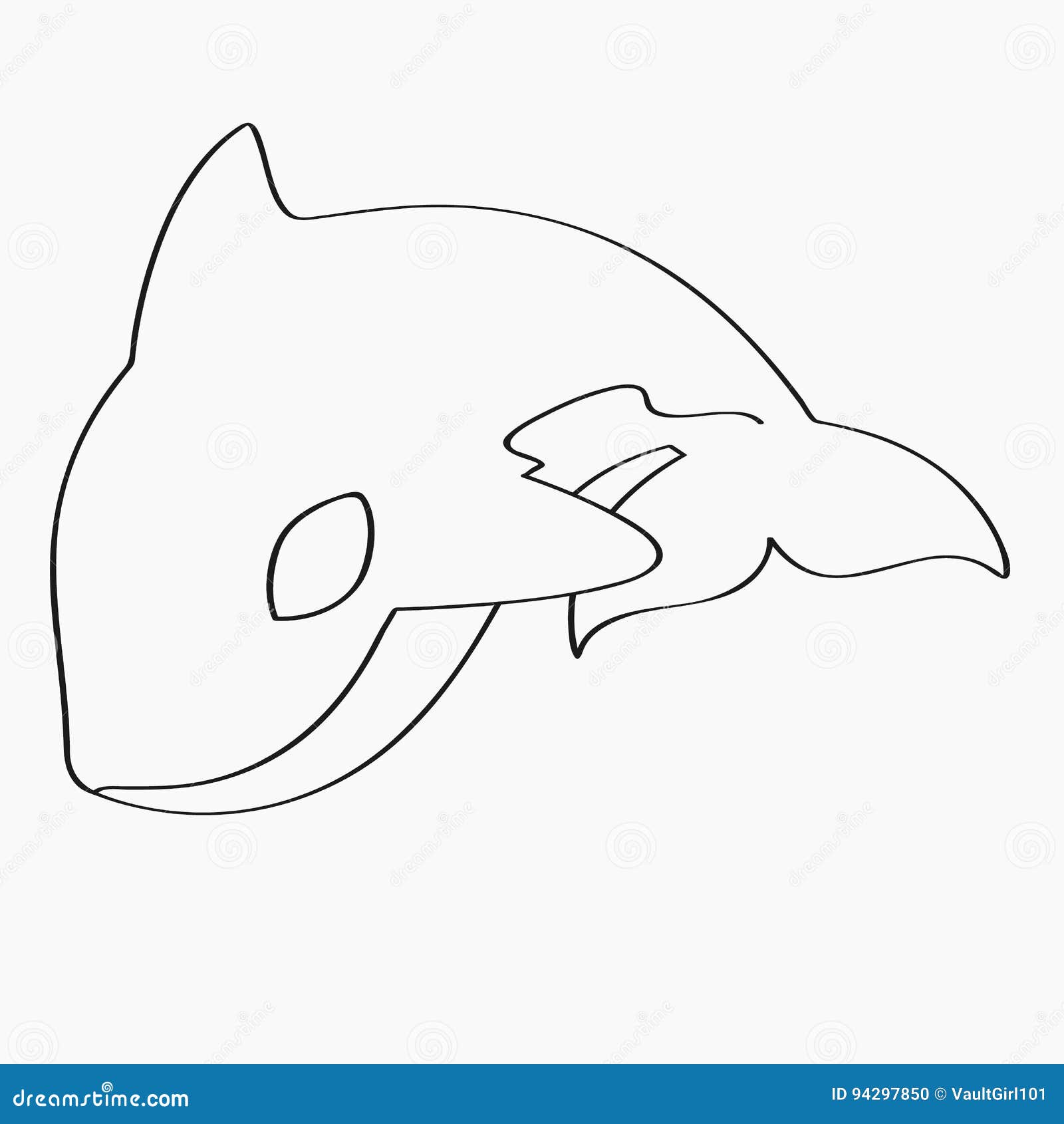 Killerwal, Schwertwal-Linie Art Vector Vektor Abbildung - Illustration ...