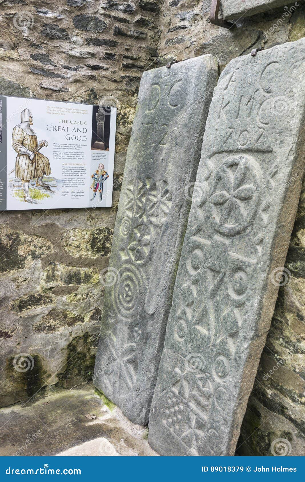 Kilmartin Medieval Grave Slabs in Scotland. Editorial Stock Image ...