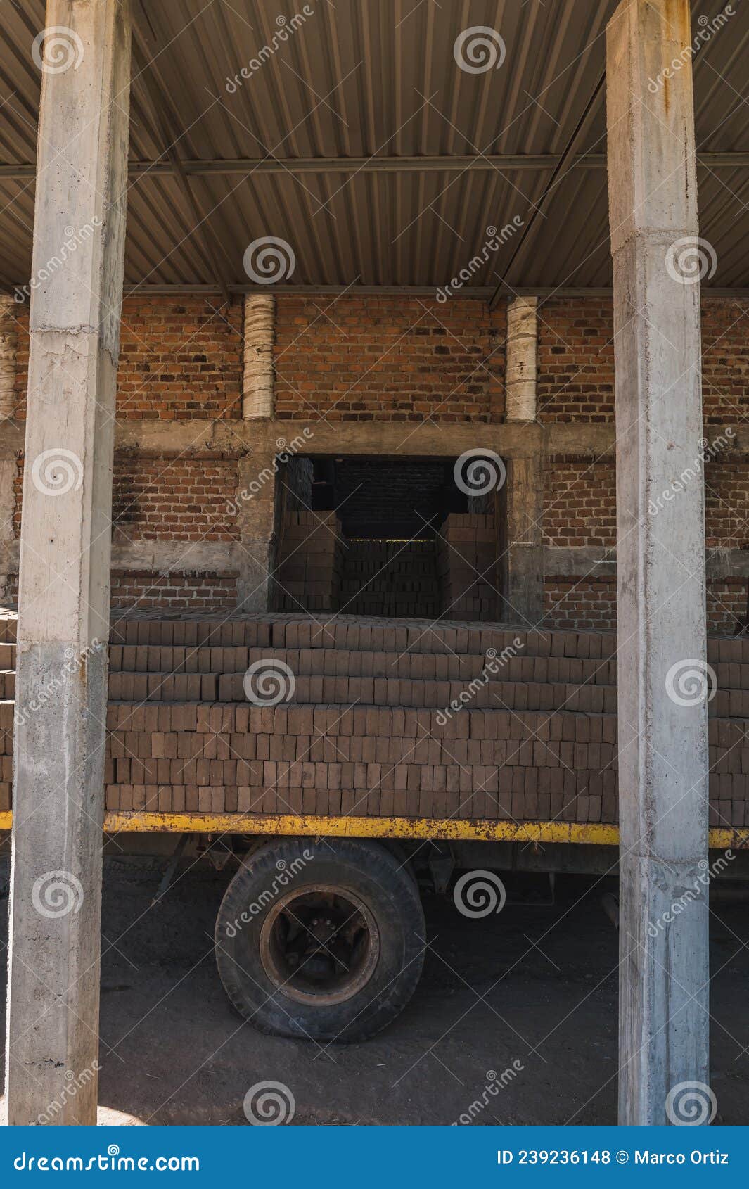 Kiln for Construction Bricks Loaded and Ready To Be Turned on and the ...