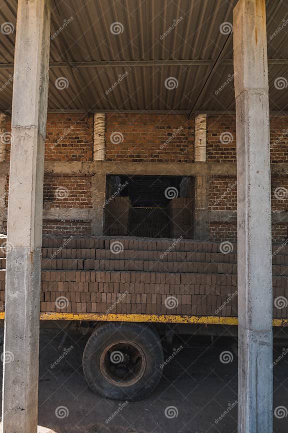 Kiln for Construction Bricks Loaded and Ready To Be Turned on and the ...