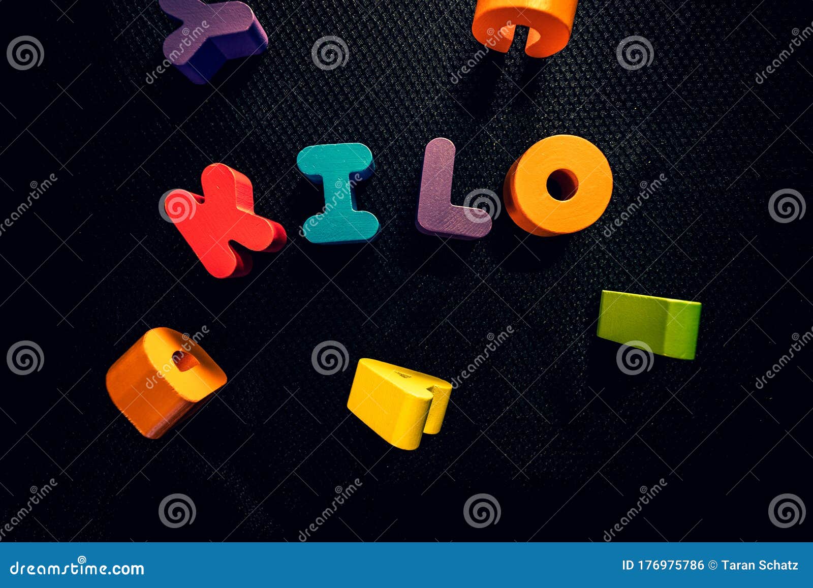 Kilo Metric Names Made with Colorful Letters Stock Photo - Image of ...