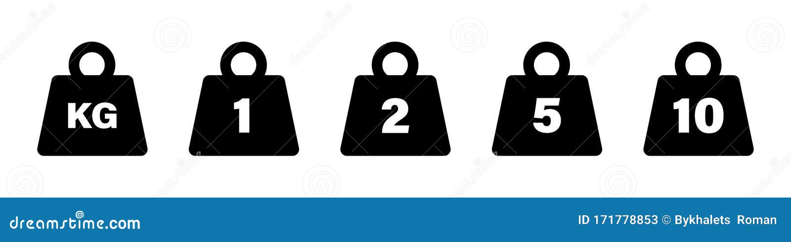 Kilogram Icons Isolated on White Background. Scale Icon Vector Stock ...