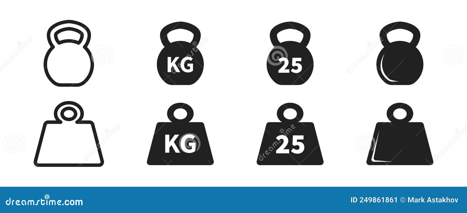 Kilogram Icons Isolated On White Background. Scale Icon Vector. Mass ...