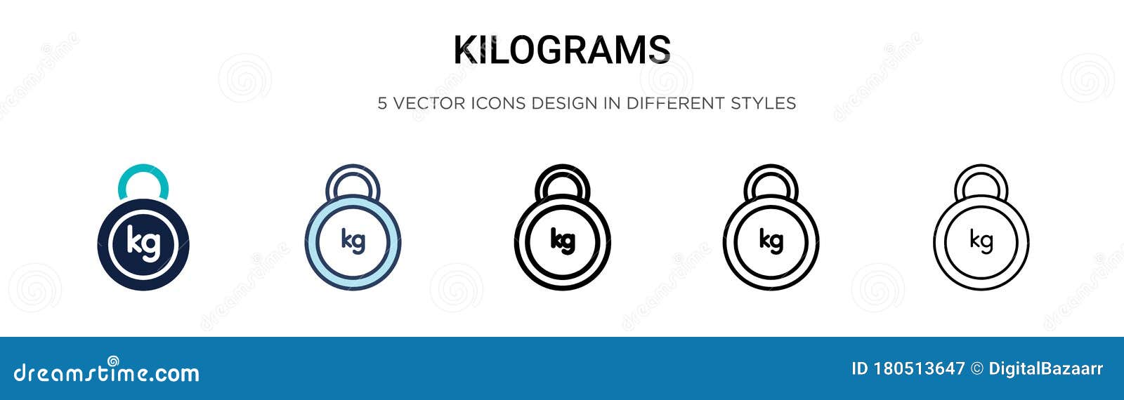 Kilograms Icon In Different Style Vector Illustration. Two Colored And ... Kilograms Icon In Different Style Vector Illustration. Two Colored And ...