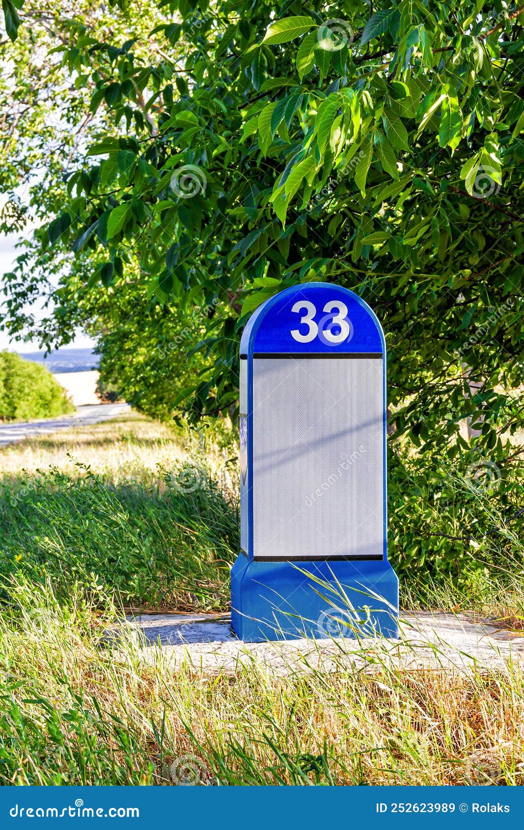Kilometer pole stock image. Image of mark, border, color - 252623989