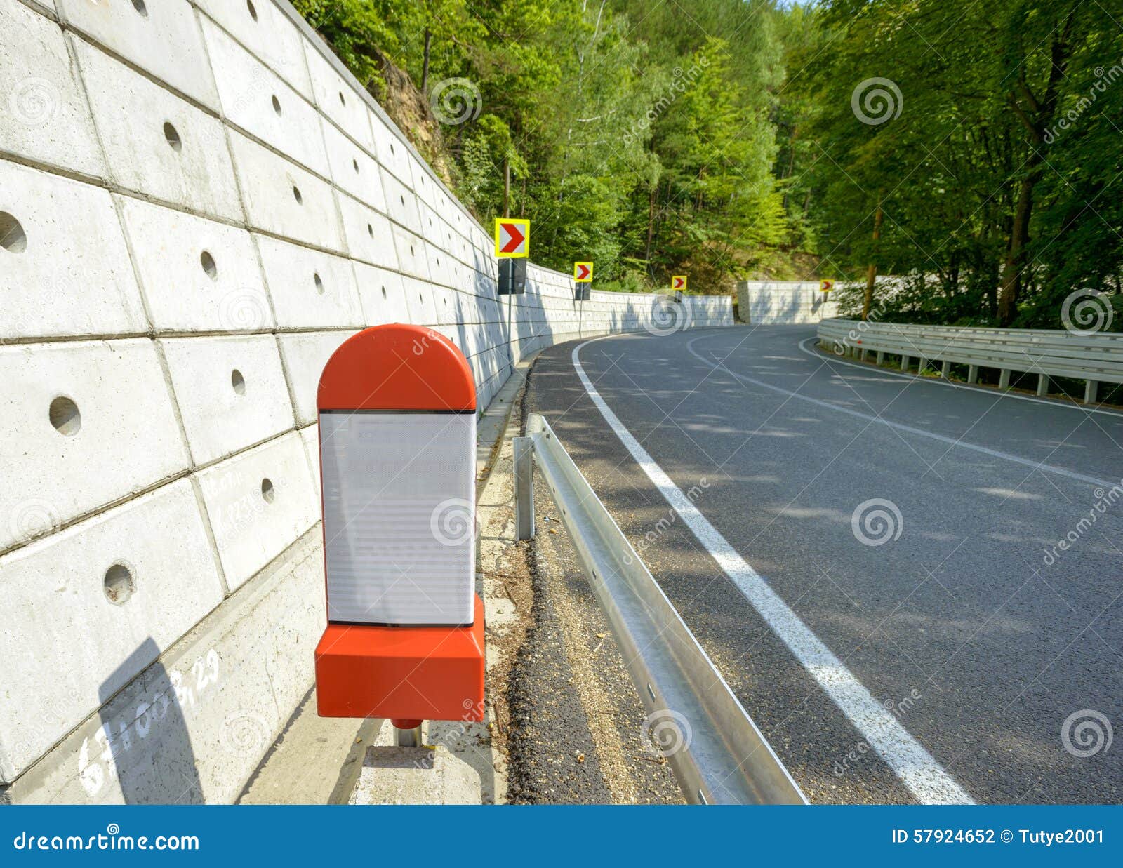 Kilometer Stone Post on the Roadside Stock Photo - Image of outdoor ...