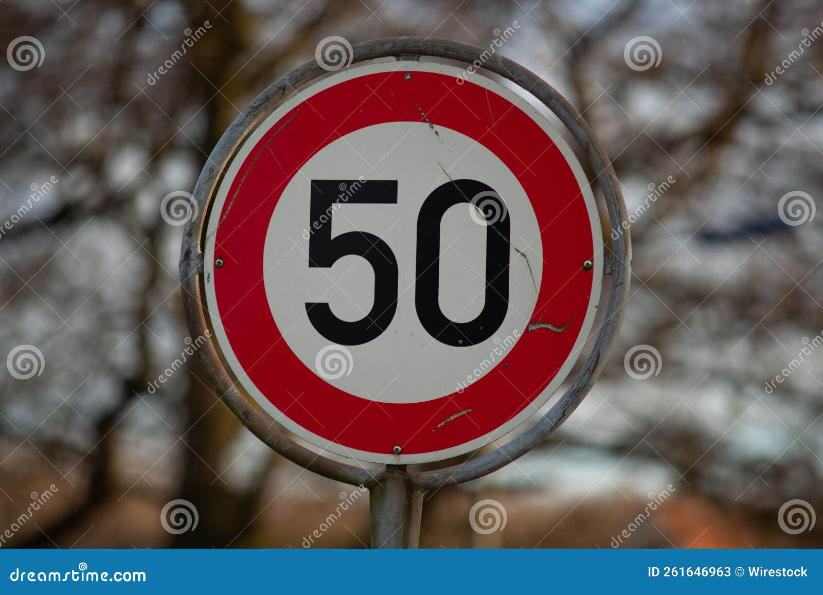 50 Kilometers Per Hour Traffic Sign Editorial Stock Photo - Image of ...