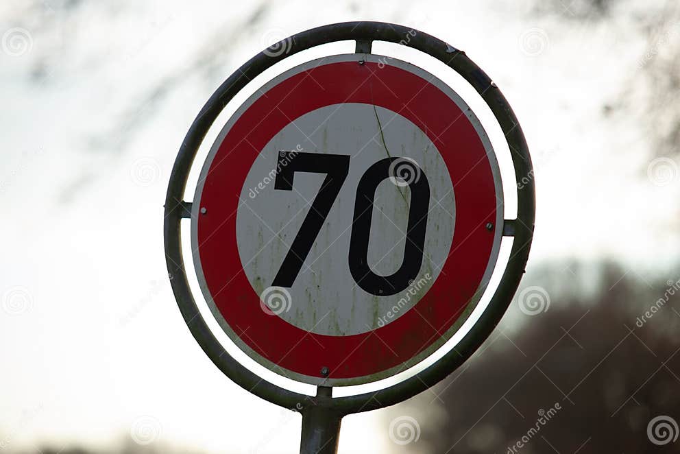 70 Kilometers Per Hour Traffic Sign Editorial Photography - Image of ...