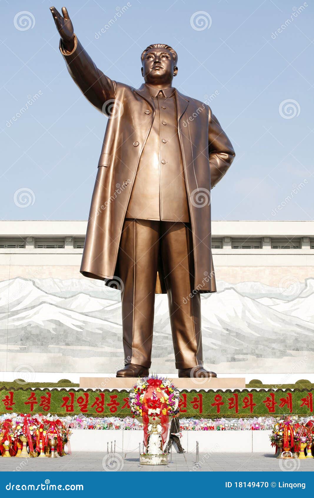 Kim Il Sung bronze statue editorial image. Image of blue - 18149470