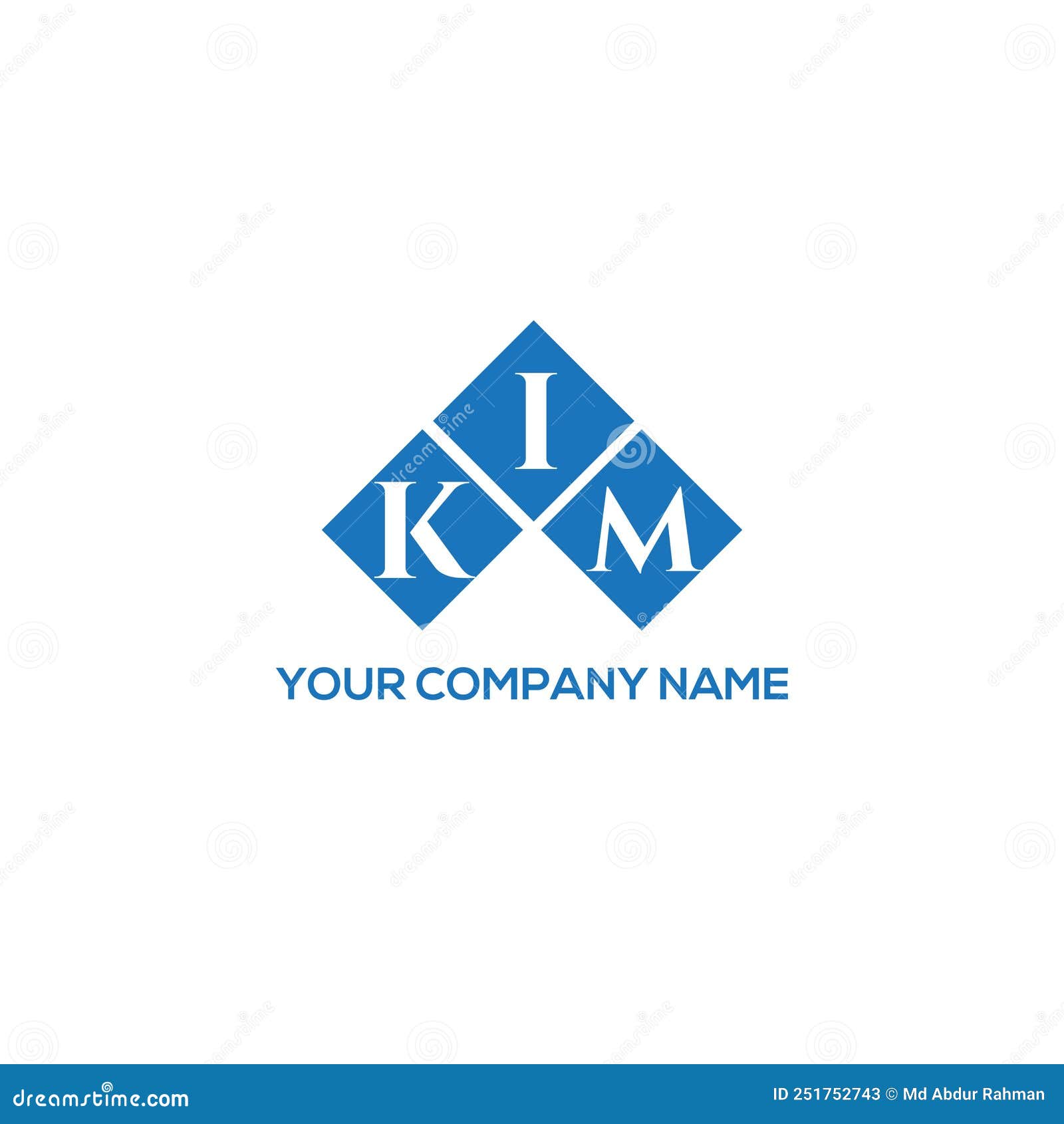 KIM Letter Logo Design on WHITE Background. KIM Creative Initials ...