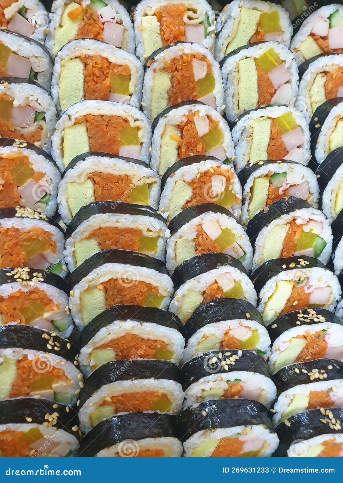 Kimbap korean food stock image. Image of breakfast, fish - 269631233