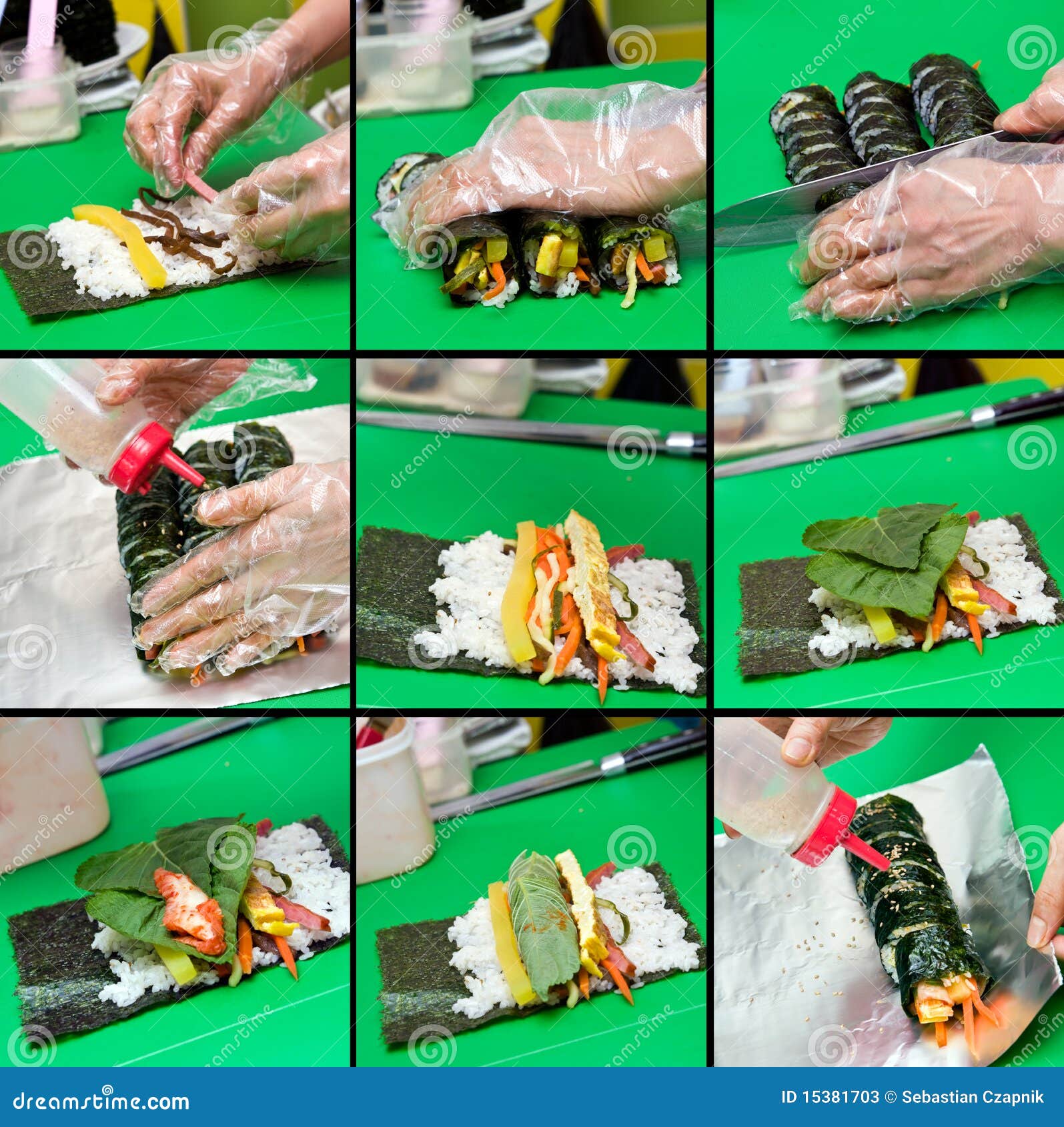 Kimbap Or Gimbap Is Korean Roll Gimbap (kimbob) Made From Steamed White ...