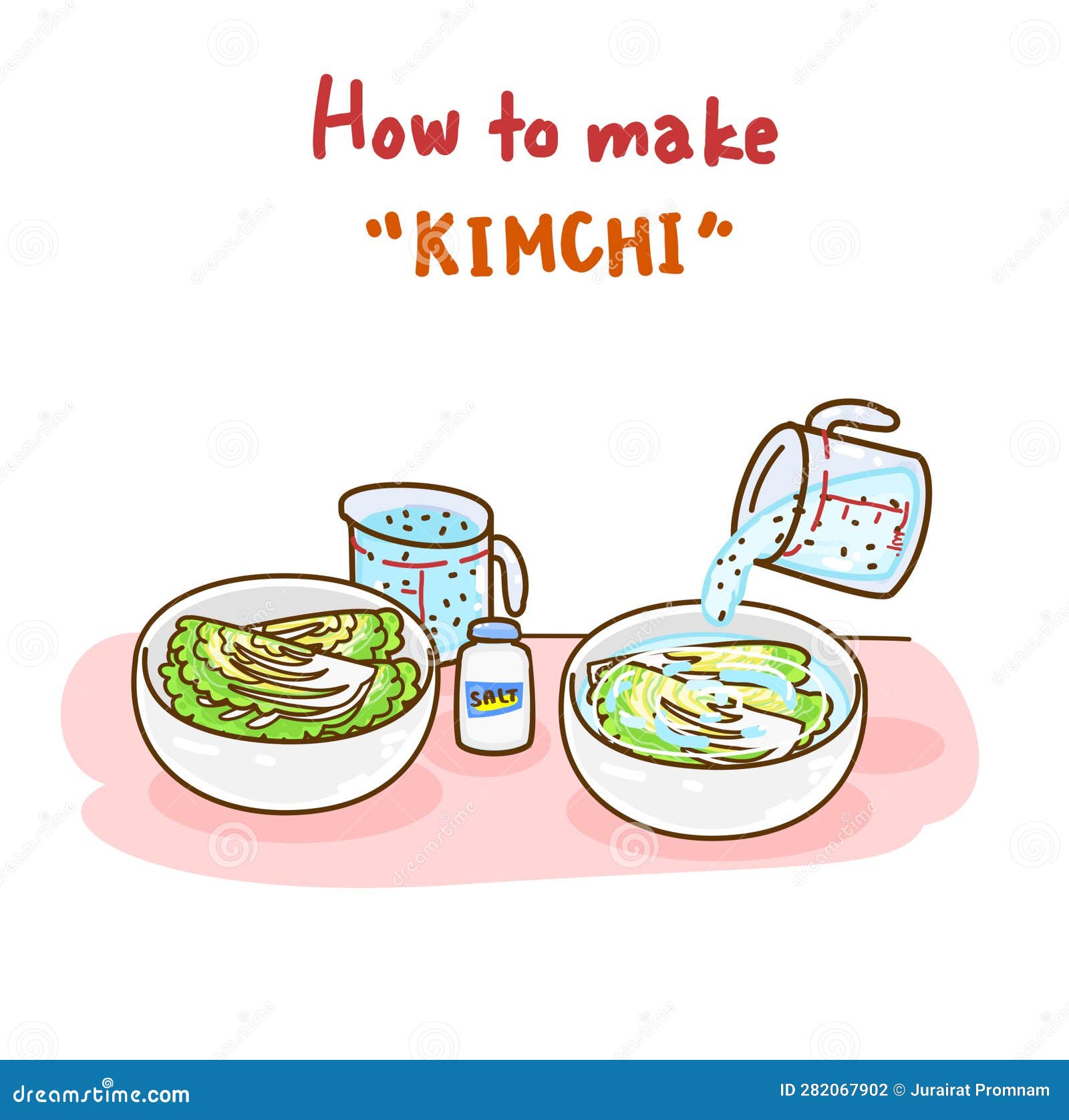 How to make kimchi vector. stock illustration. Illustration of pipkin ...