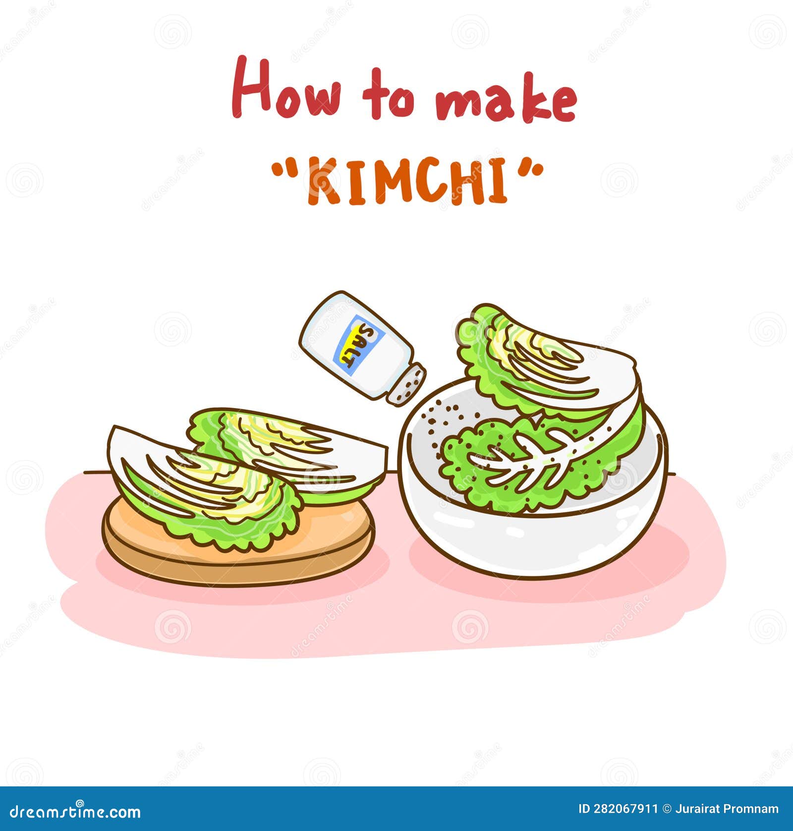 Kimchi Homemade On Background Vector. Royalty-Free Stock Photography ...
