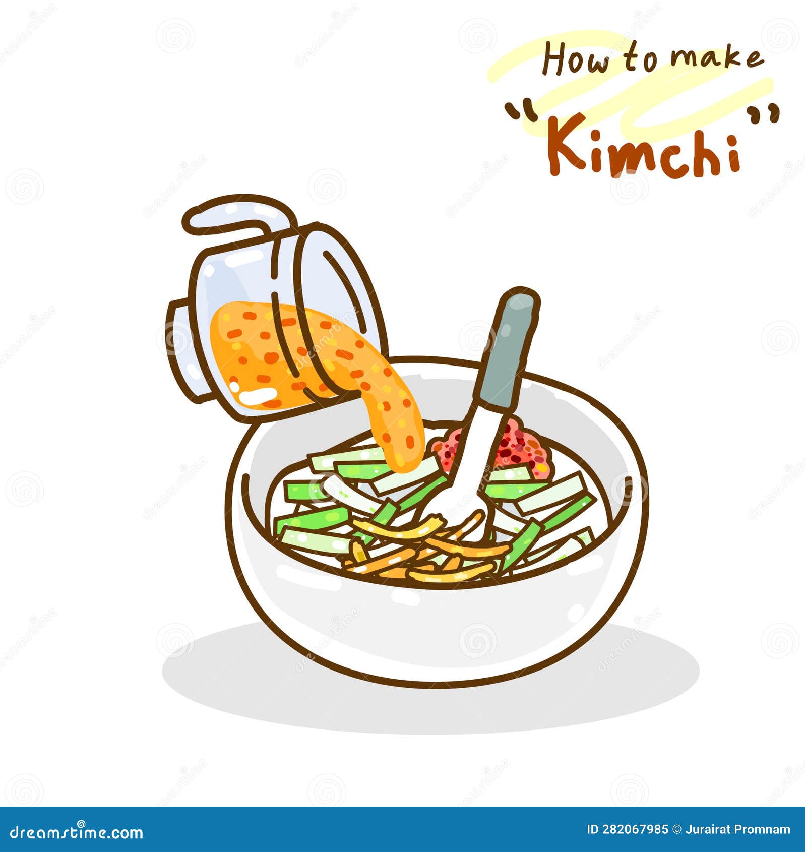 How to make kimchi vector. stock illustration. Illustration of logo ...
