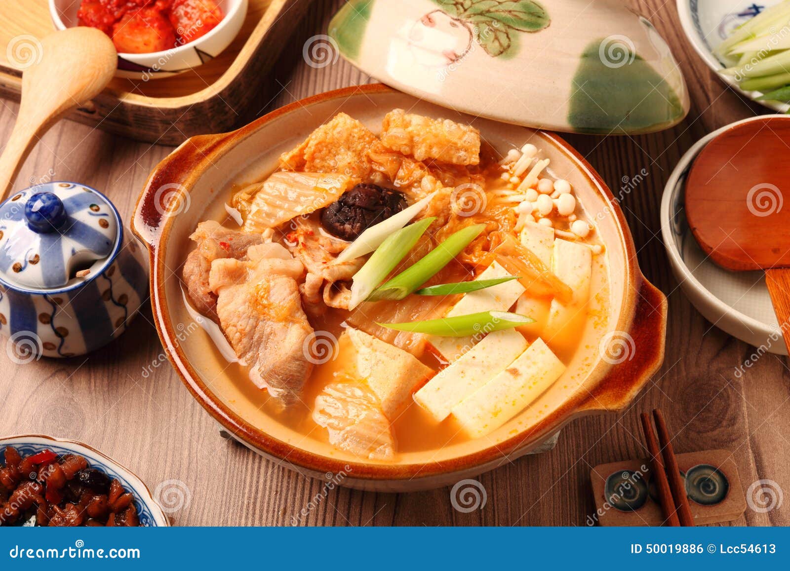 Kimchi hot pot stock photo. Image of kimchi, food, tofu - 50019886